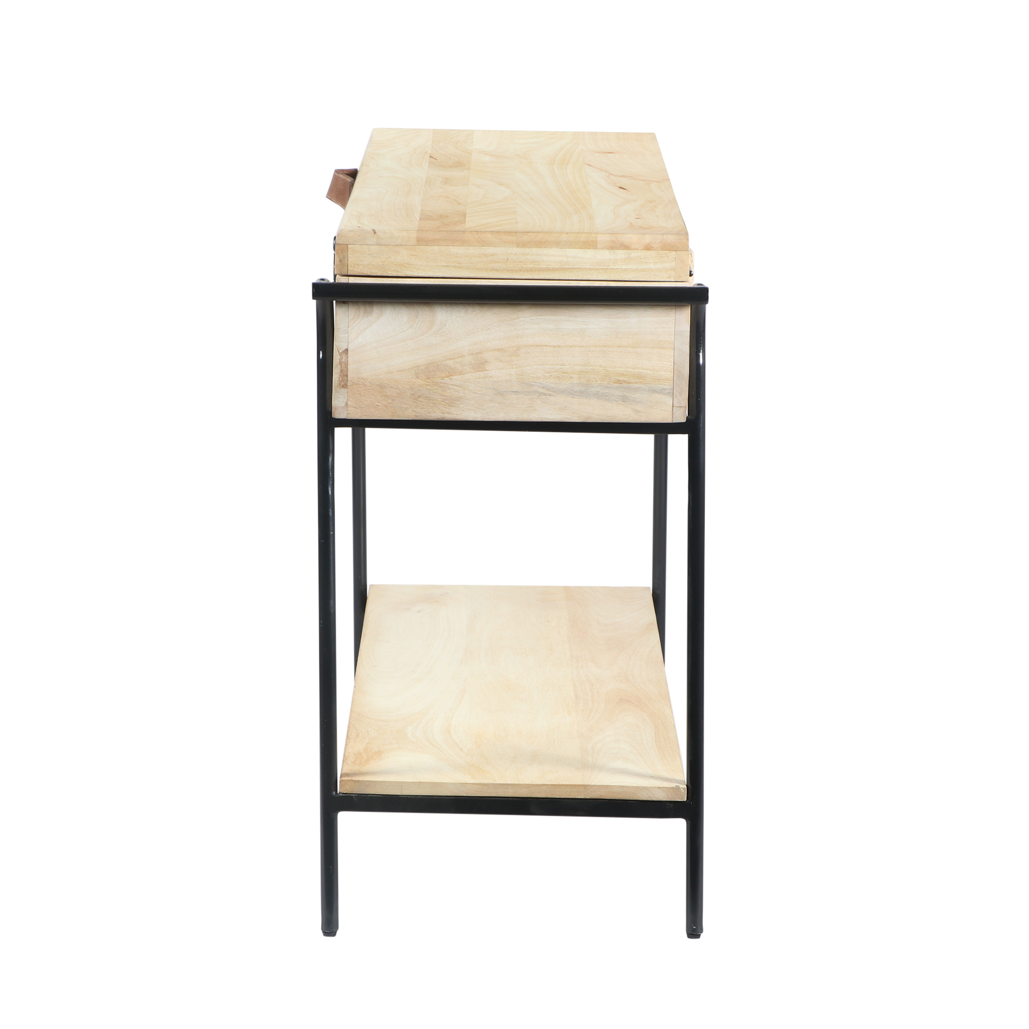 Handmade Wood And Metal Box Console Table With Removable Storage, Brown ...