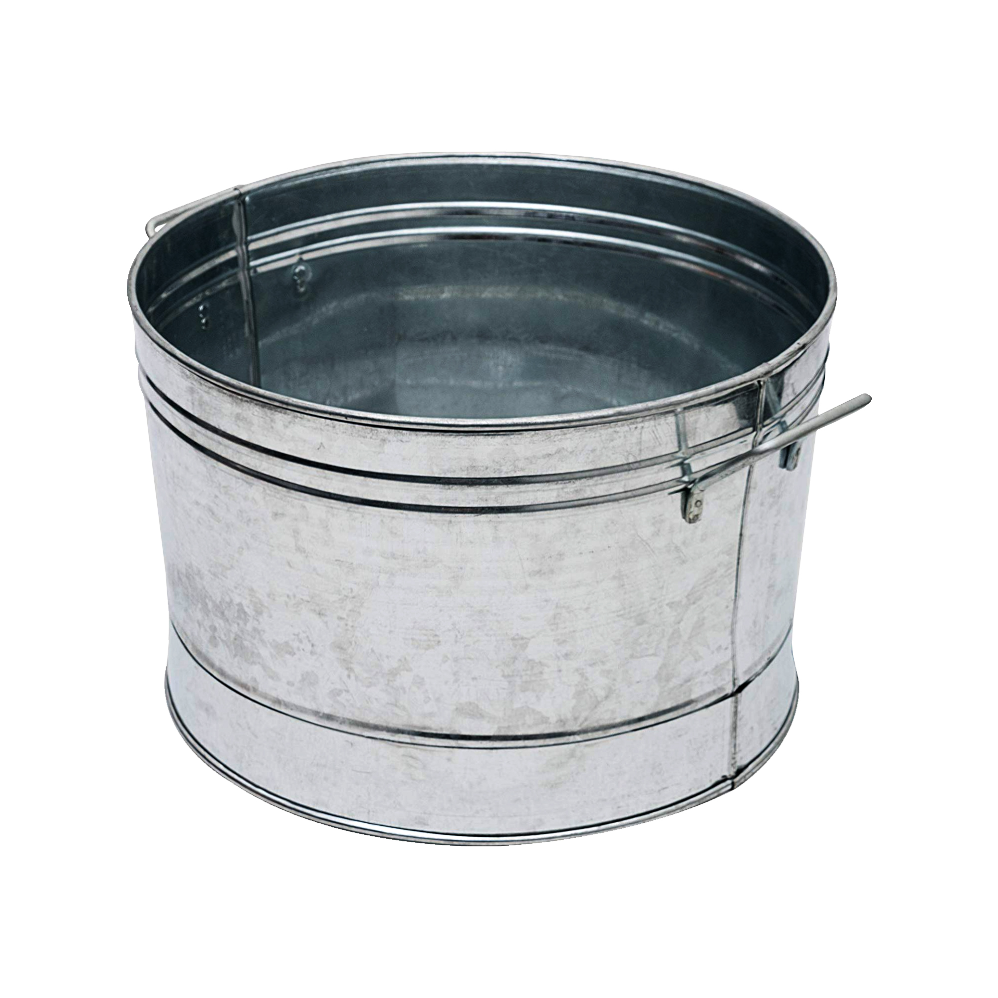 Round Galvanized Steel Tub With Side Handles And Embossed Design ...