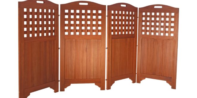 48" Outdoor Acacia Wood Privacy Screen With 4 Panels | #Bizwhiznetwork ...